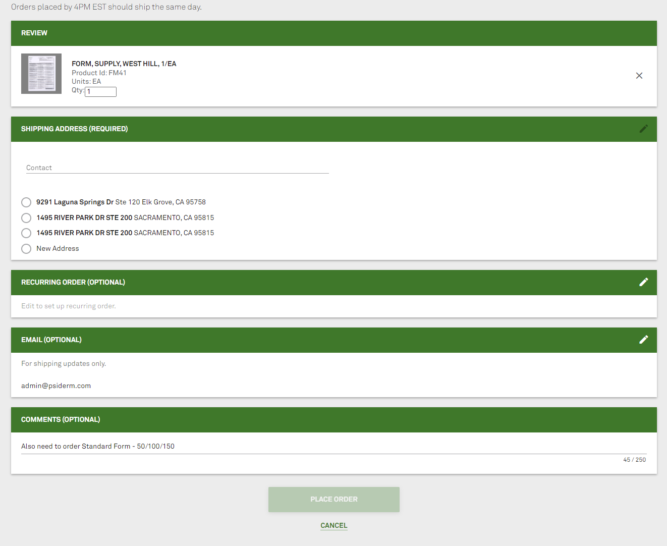 Ordering Quest Requisition Forms – CareDesk